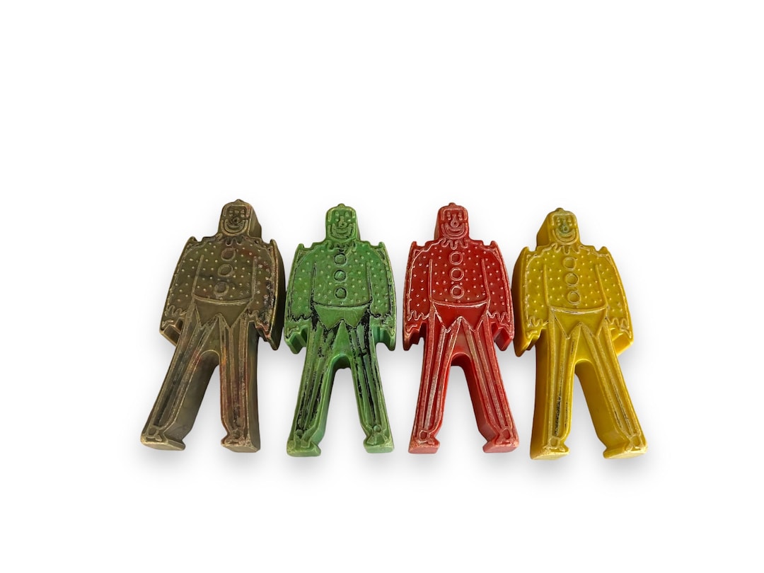 Bill Ding Vintage Plastic Stacking Man Toys (4 Count), Art Assemblage ...