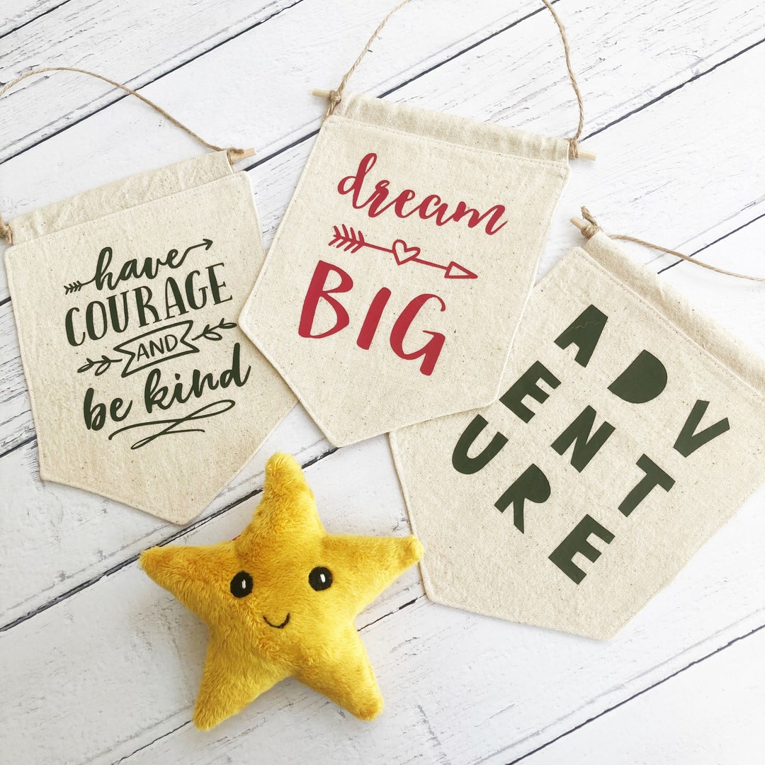 Handmade Cotton Canvas Positive Message Banners - Etsy