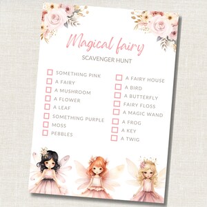 Fairy Scavenger Hunt Game, Printable Fairy Party Game, Fairy Birthday ...