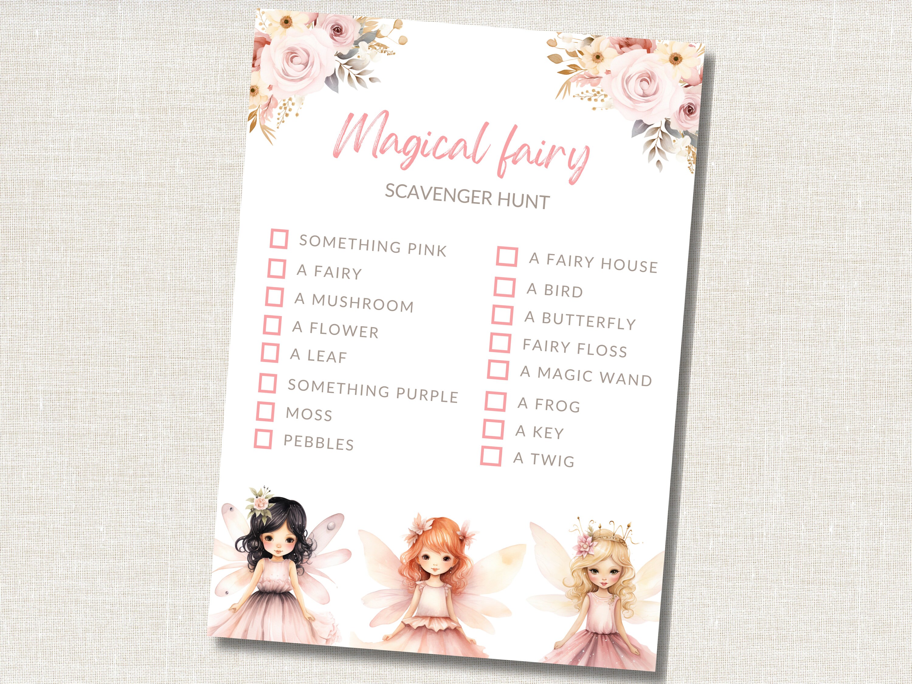 Fairy Scavenger Hunt Game, Printable Fairy Party Game, Fairy Birthday ...