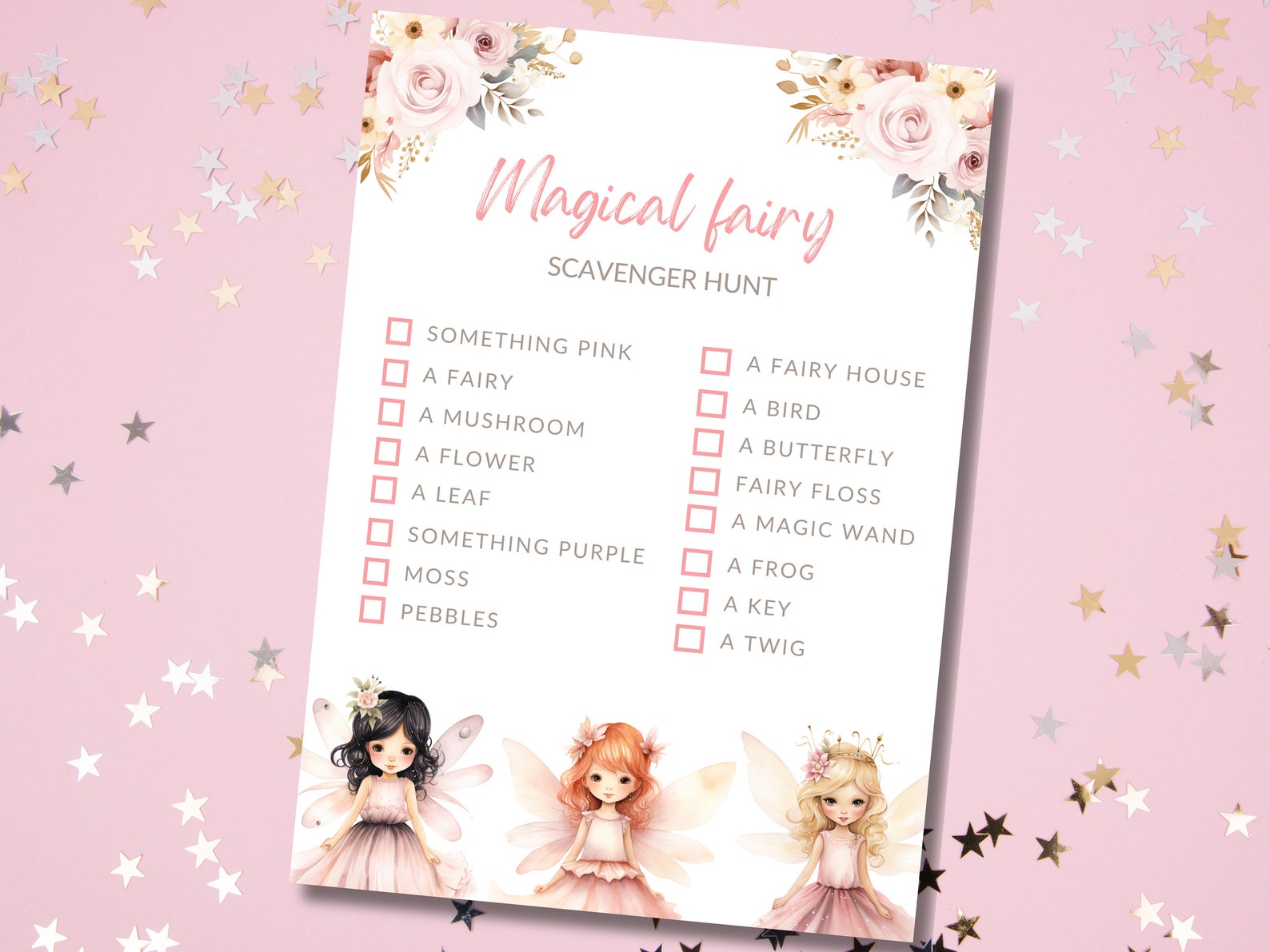 Fairy Scavenger Hunt Game, Printable Fairy Party Game, Fairy Birthday ...