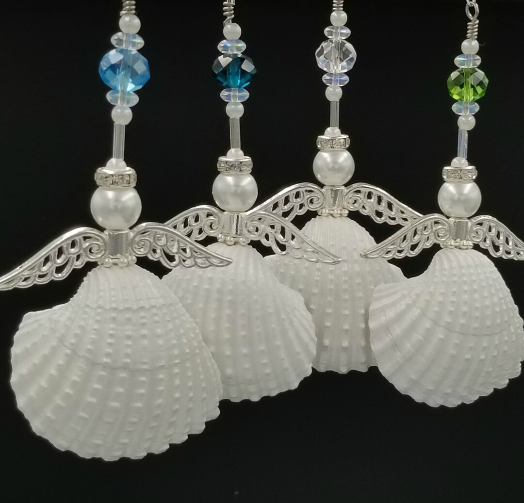Seashell Angel Christmas Ornament: Personalized Birthstone Holiday ...