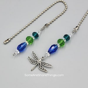 Dragonfly Charm Beaded Ceiling Fan and Light Pull Chains. Beaded Fan ...