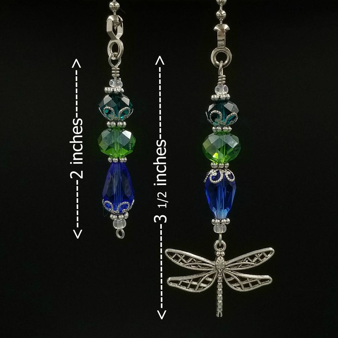 Dragonfly Charm Beaded Ceiling Fan and Light Pull Chains. Sold | Etsy