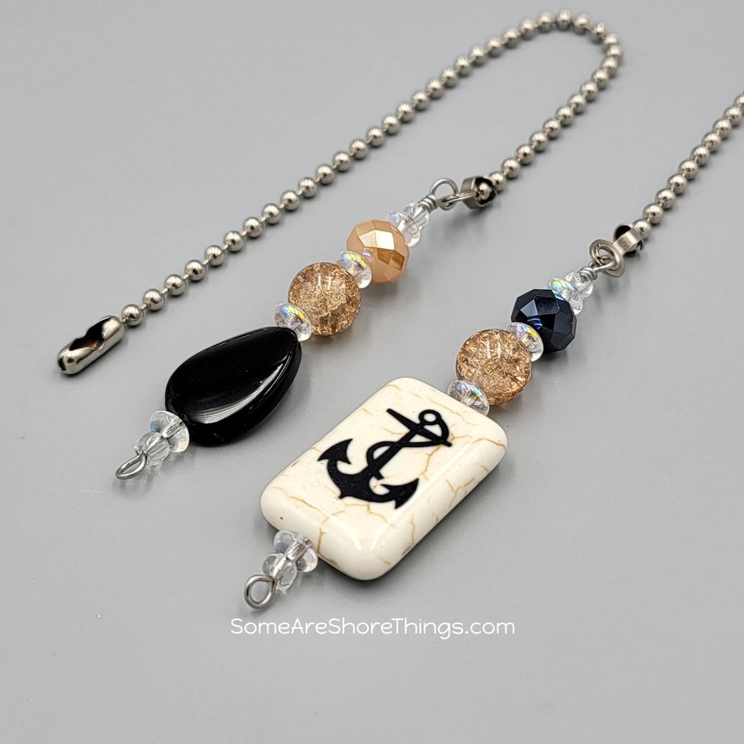 Ceiling Fan Pull Chain Set With Ceramic Anchor Accent Bead. - Etsy