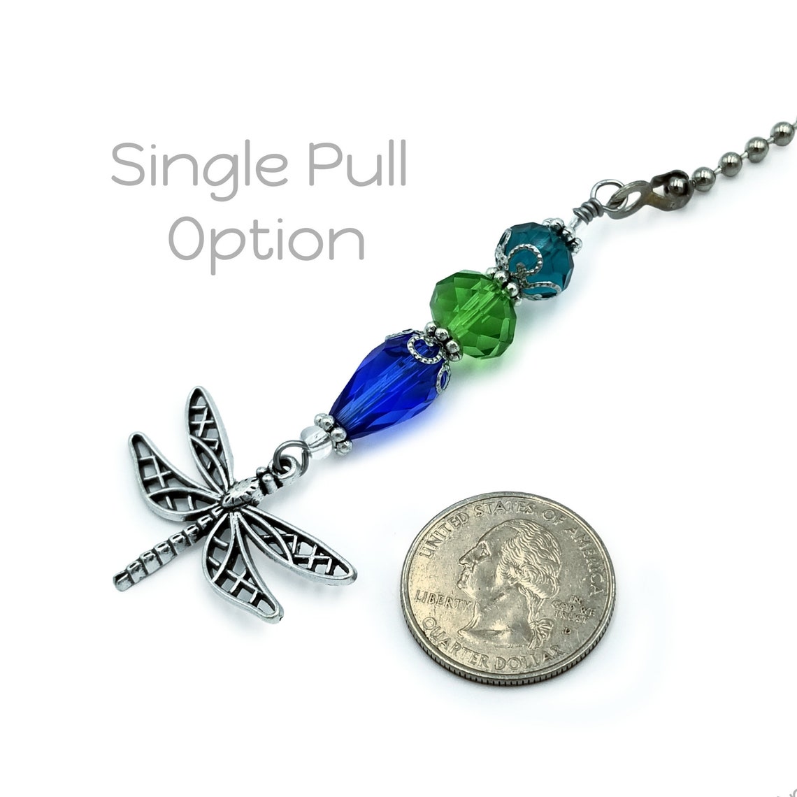 Dragonfly Charm Beaded Ceiling Fan and Light Pull Chains. - Etsy