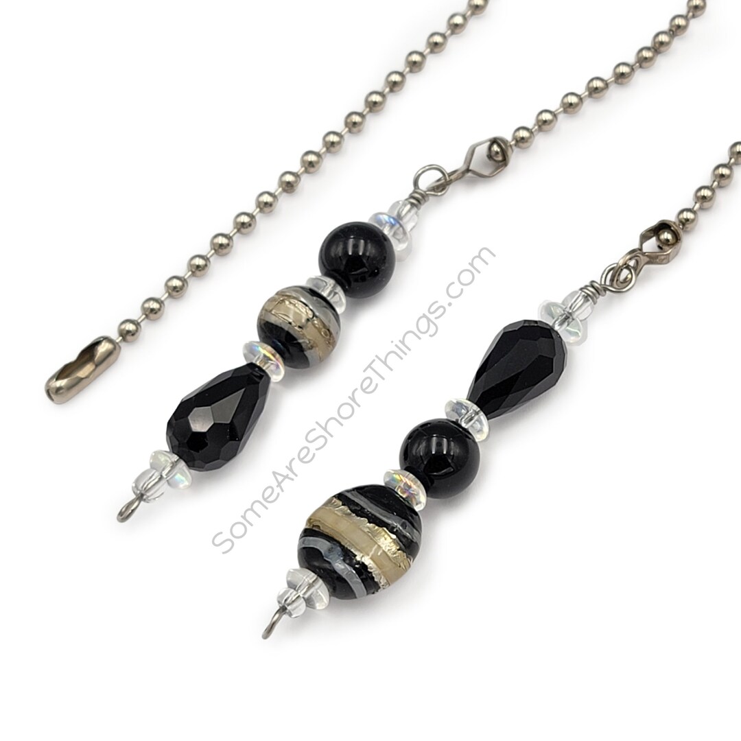 Ceiling Fan and Light Pull Chain Set. Black and Gold Accent - Etsy