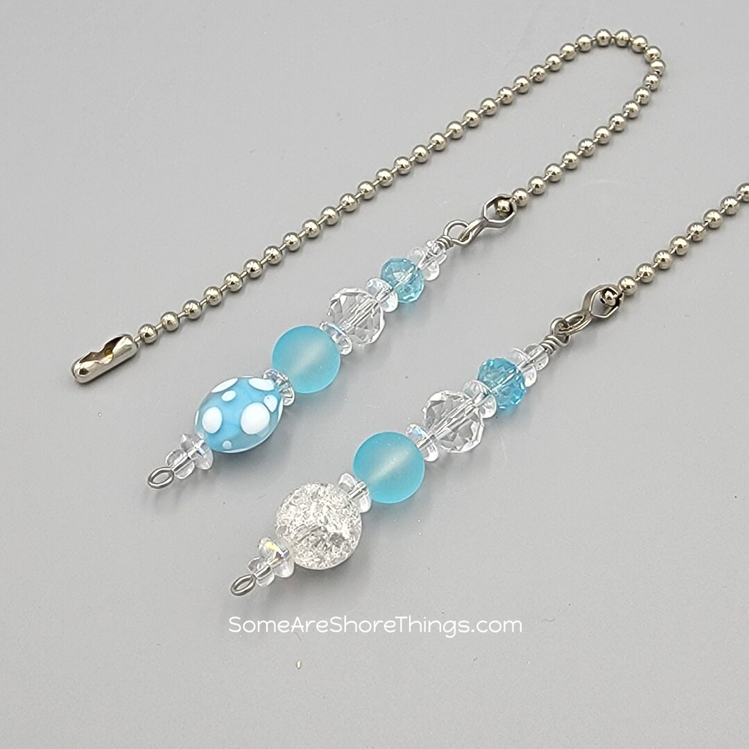 Aqua Glass Beaded Ceiling Fan Pull Chain Set - Etsy