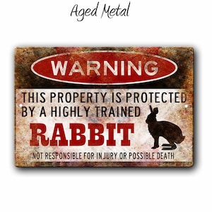 Rabbit Sign,funny Metal Signs,rabbit Accessories,bunny Sign,rabbit ...