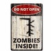 Do Not Open Zombies Inside.warning Signfunny Metal | Etsy