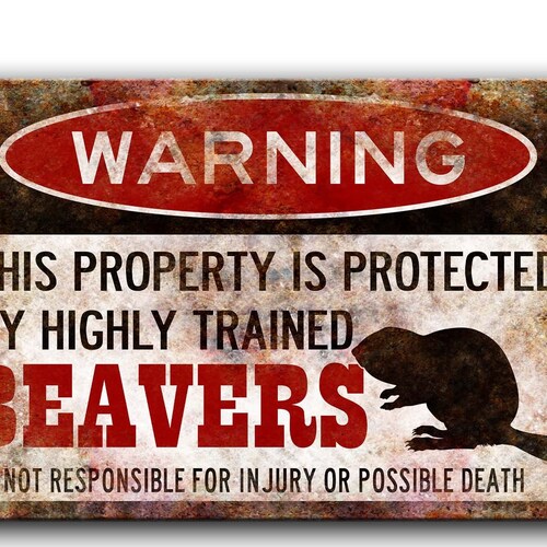 Beavers Warning Sign Funny Beaver Gift Funny Lake House - Etsy