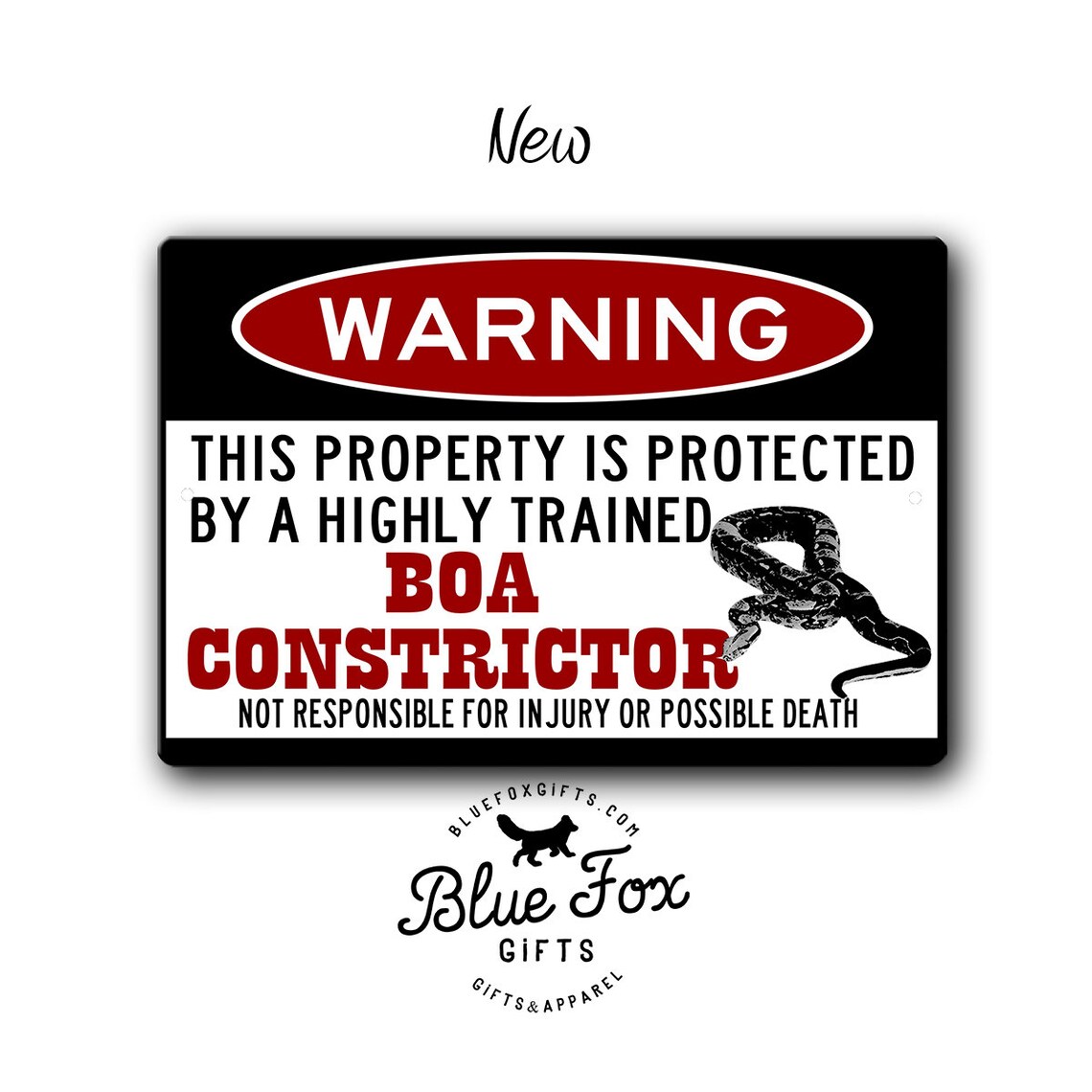 Funny Boa Constrictor Warning Sign, Exotic Pet Decor - Etsy