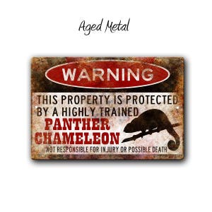 Panther Chameleon Sign,funny Metal Signs,chameleon Gift,chameleon ...