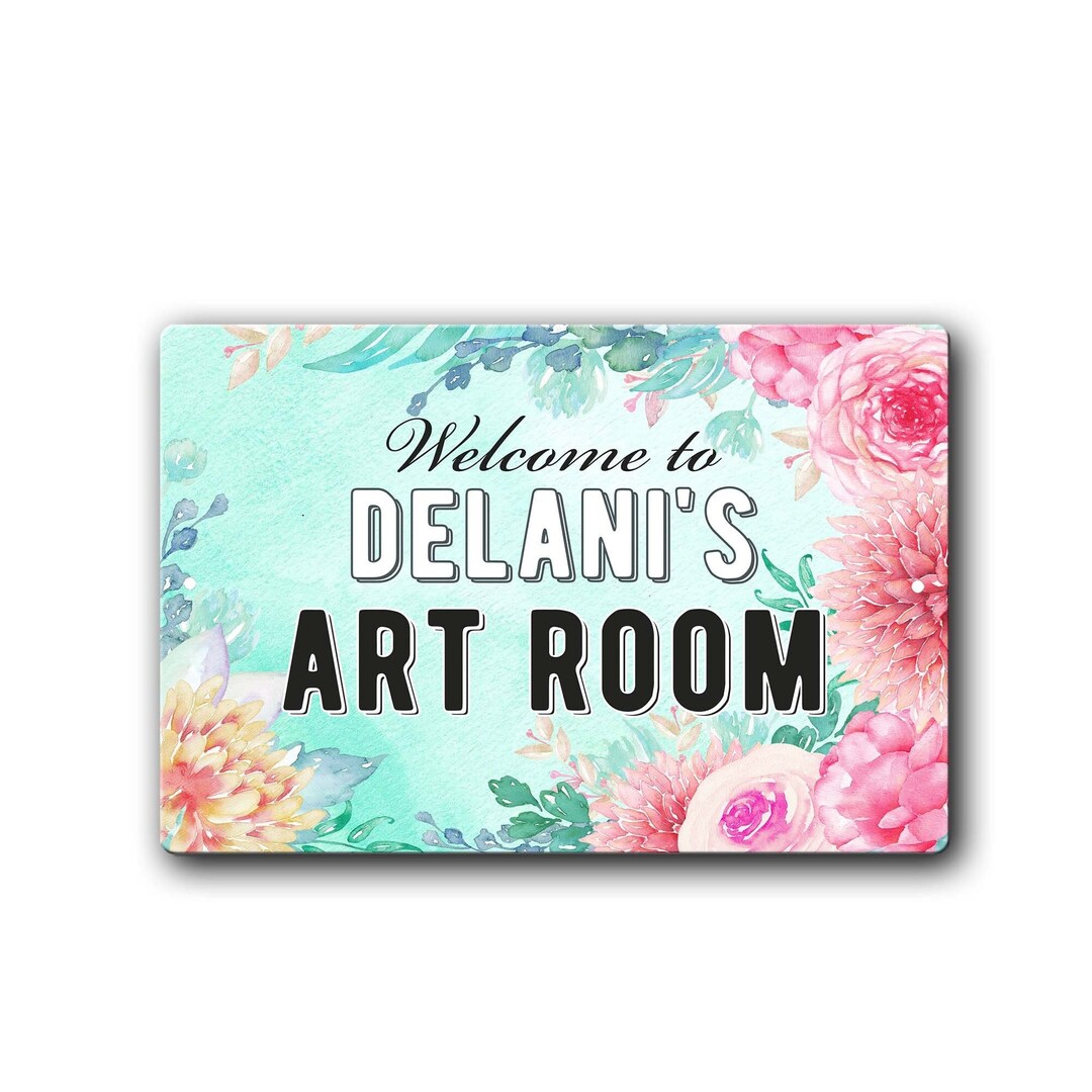 Personalized Floral Art Room Metal Sign – Custom Artist Gift - Etsy