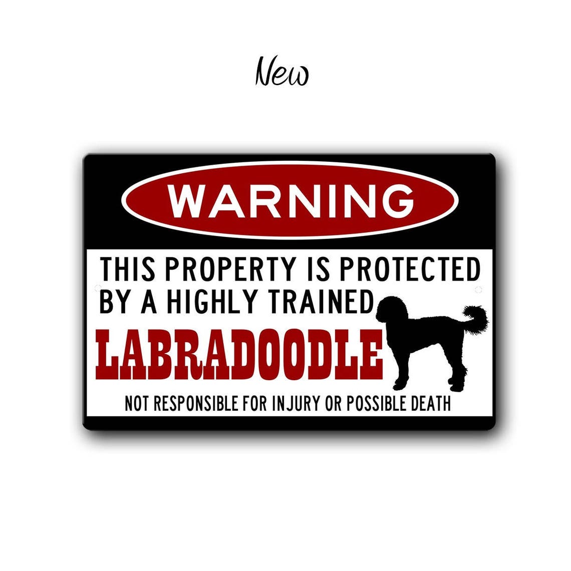 Labradoodle Signfunny Metal Signsdog Warning | Etsy