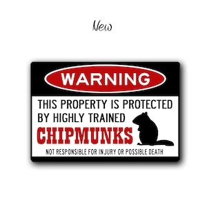 Chipmunk Sign,funny Metal Sign,chipmunk Gift,funny Warning Sign,pet ...