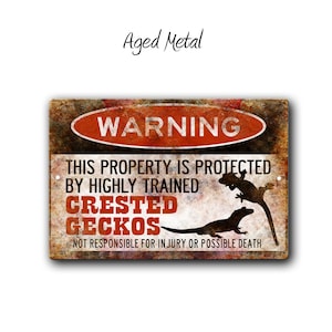 Crested Geckos Sign, Funny Metal Signs, Crested Gecko Accessories ...