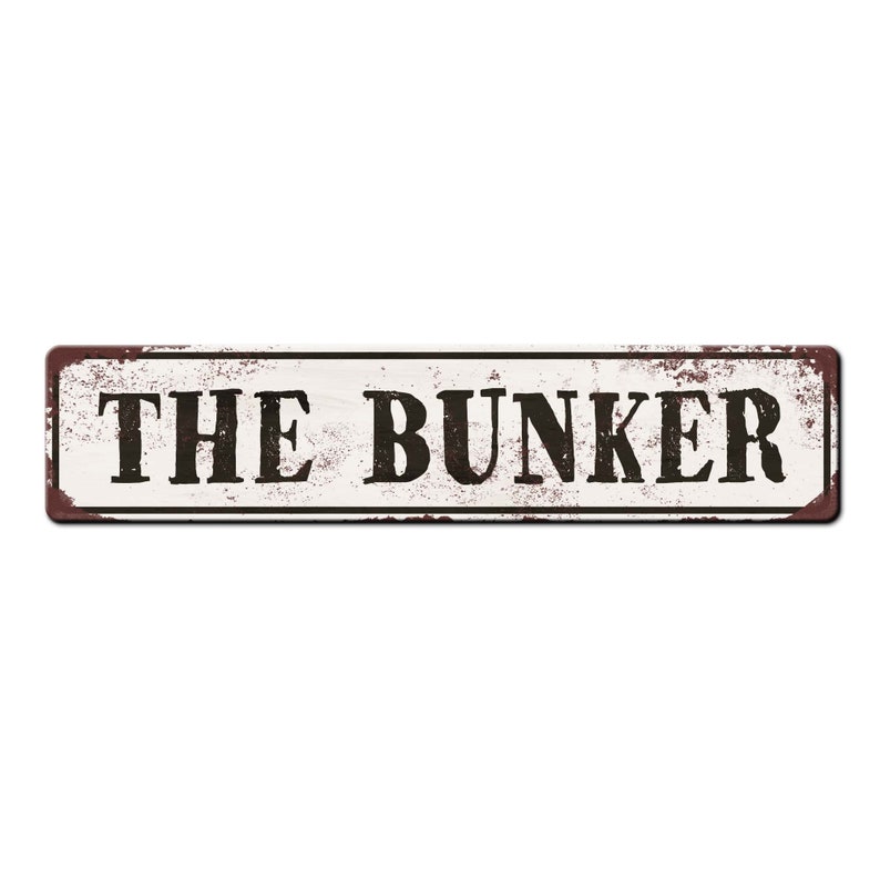 The Bunker Rustic Style Metal Sign - Man Cave Décor - Kid Cave Sign ...