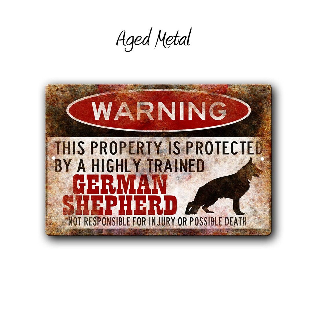 German Shepherd Sign,funny Metal Signs,dog Warning Sign,shepherd ...