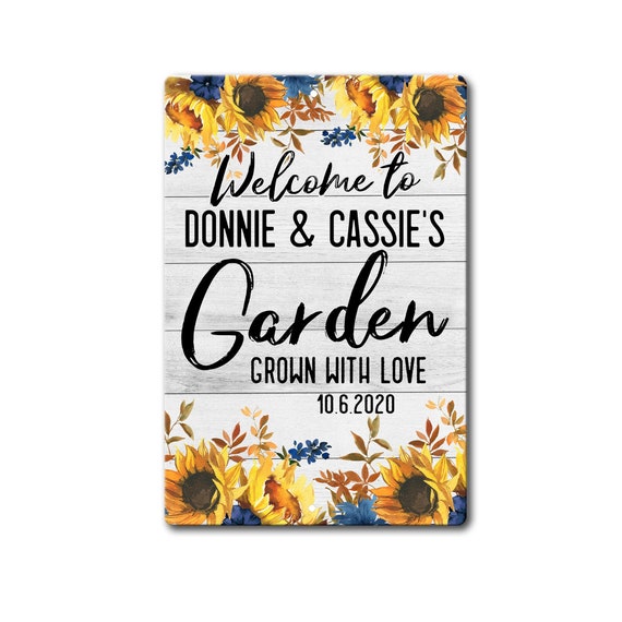 Personalized Garden Sign Custom Garden Sign Sunflower Floral | Etsy