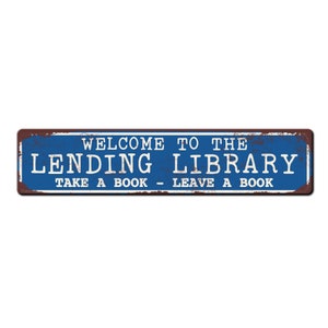 Lending Library Sign - Reading Community Share Library Sign - Book ...