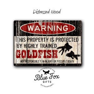 Goldfish Sign,funny Metal Sign,fish Warning Sign,goldfish Warning Sign ...