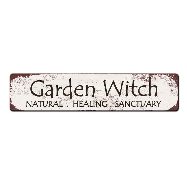 Garden Witch Metal Garden Sign - Garden Gate Sign - Medicinal Herb Sign ...
