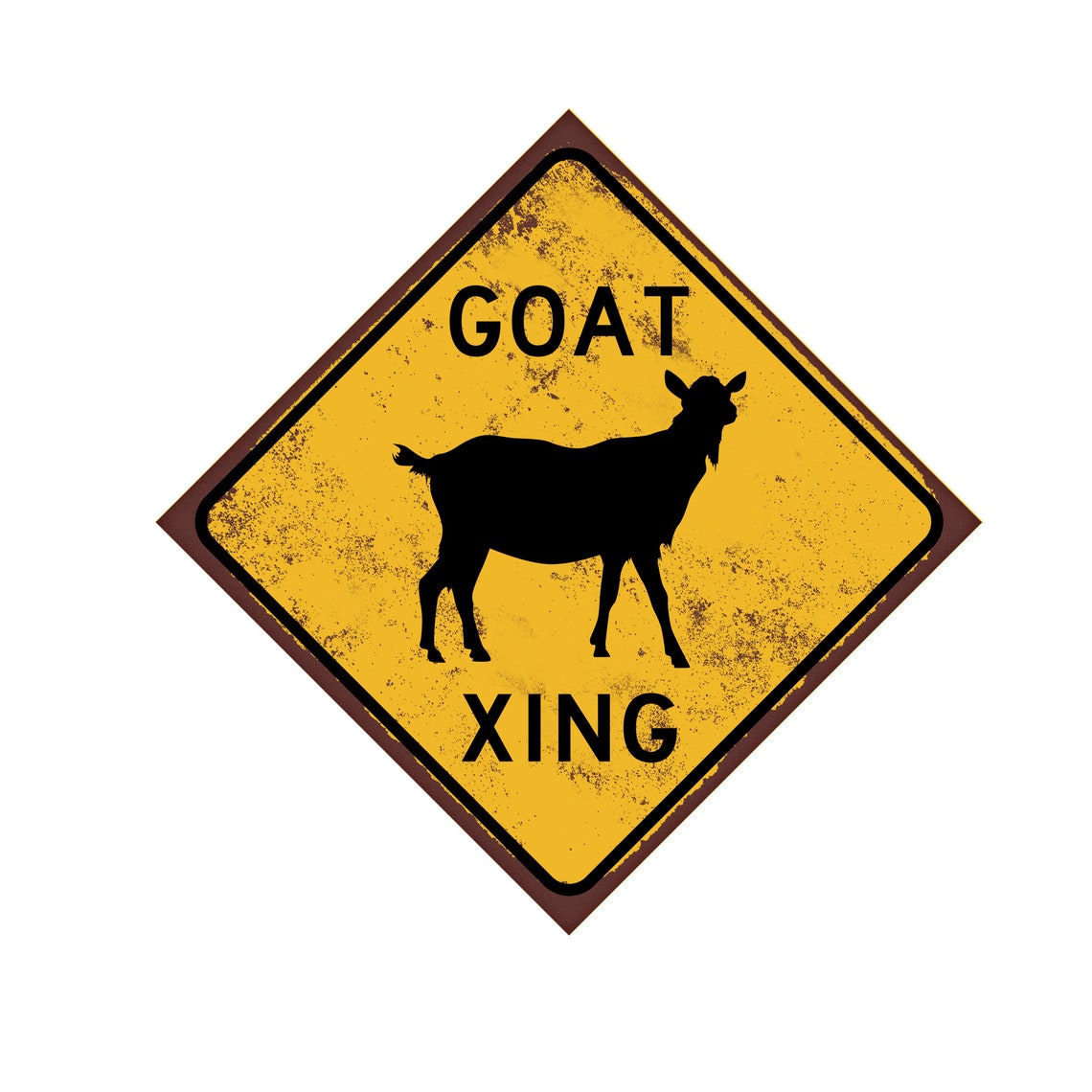 Goat Crossing Caution Sign Goat Farmer Sign Homestead Sign - Etsy