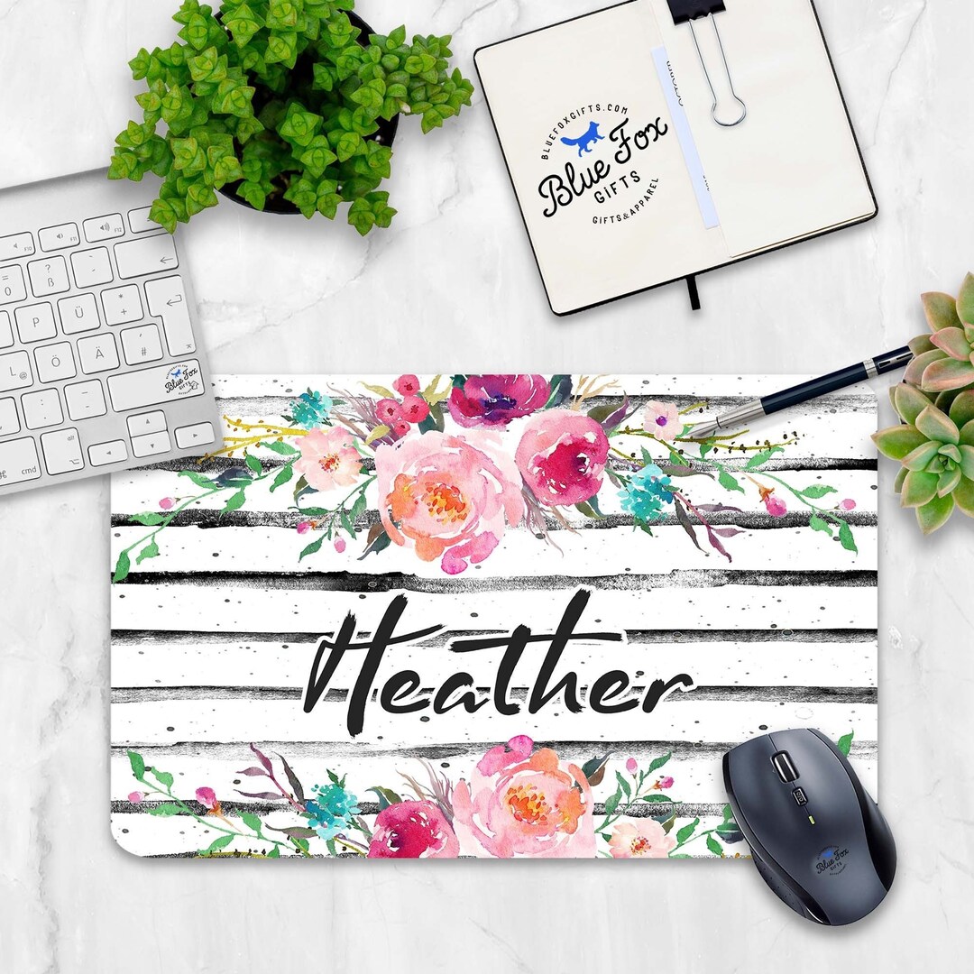 Personalized Watercolor Floral Large Mouse Pad - Personalized Floral ...