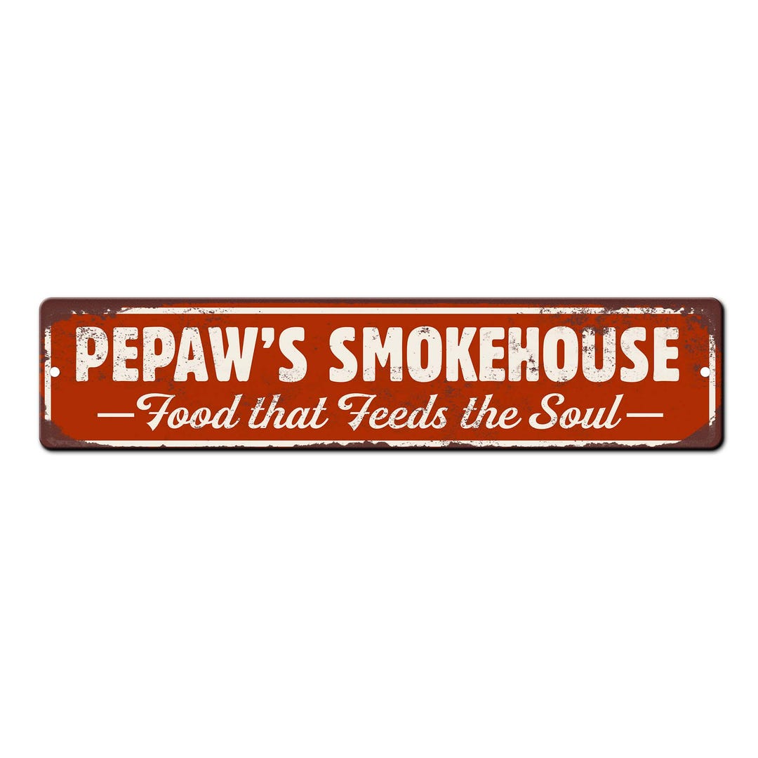 Personalized Smokehouse Rustic Style Metal Sign - Custom Cooks Gift ...