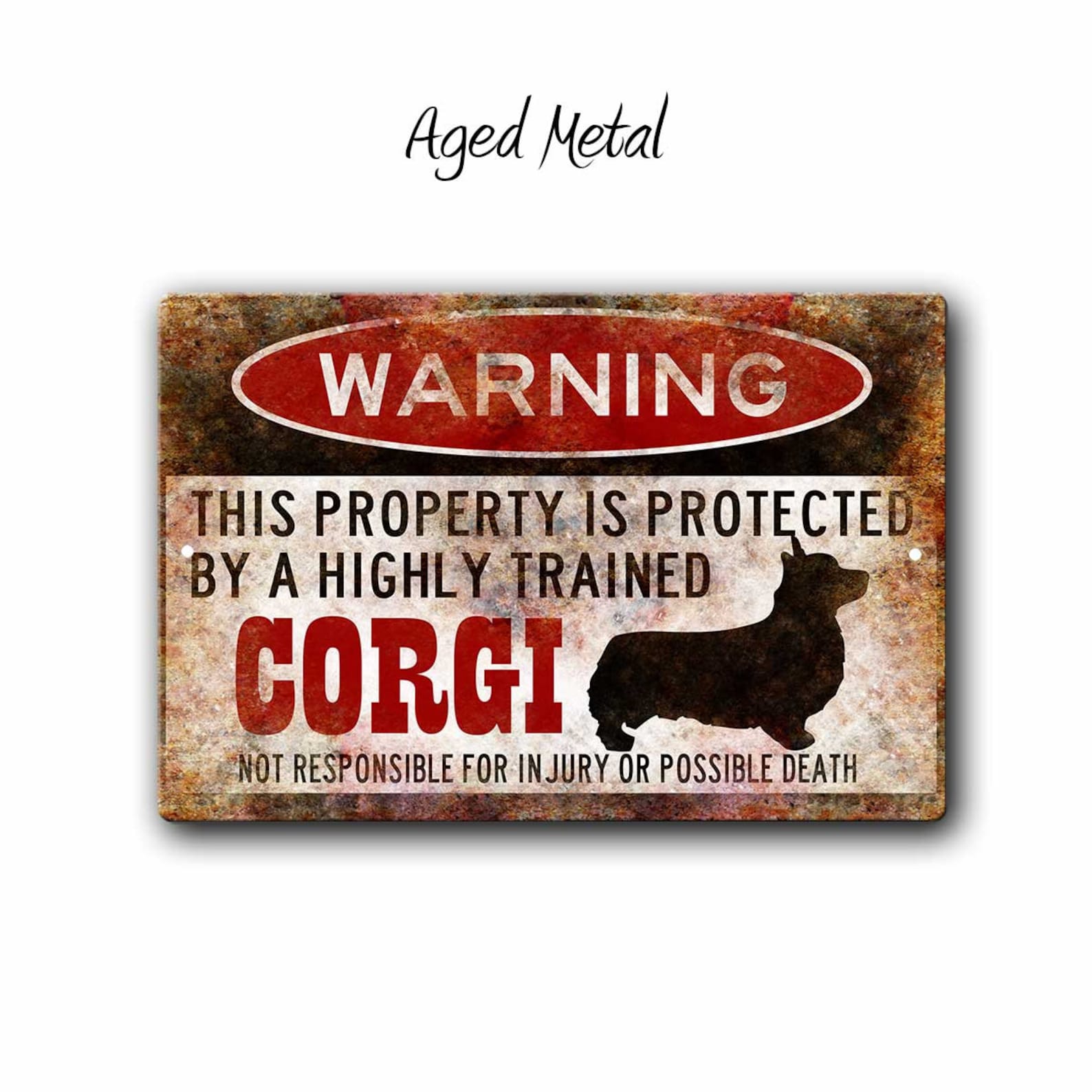 Corgi Signfunny Metal Signsdog Warning Signfunny Dog - Etsy