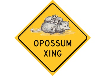 Opossum Crossing Sign - Etsy