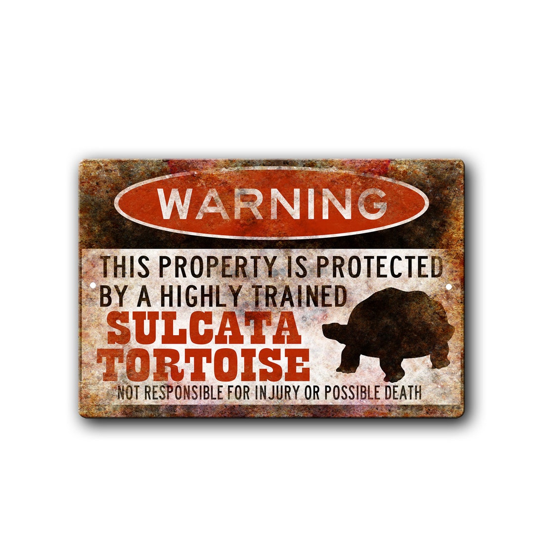 Sulcata Tortoise Funny Metal Sign - Tortoise Owner Gift - Tortoise ...