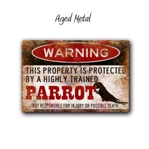 Parrot Sign,funny Metal Signs,parrot Accessories,bird Sign,parrot ...