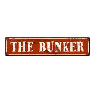 The Bunker Rustic Style Metal Sign - Man Cave Décor - Kid Cave Sign ...