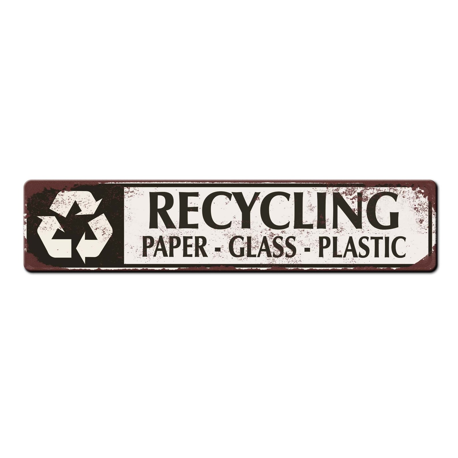 Recycling Sign - Paper Glass Plastic Recycling Notice - Home Recycling ...