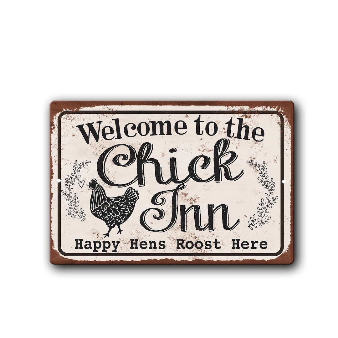 Cute Chicken Coop Décor Alumium Metal Sign, Chicken Coop Door Sign ...