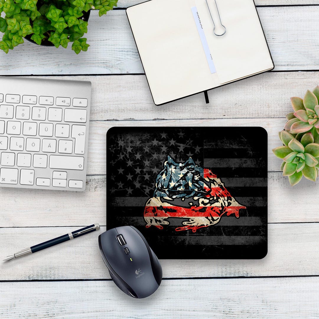 Pacman Frog American Mouse Pad - Distressed Flag Frog Mouse Pad ...
