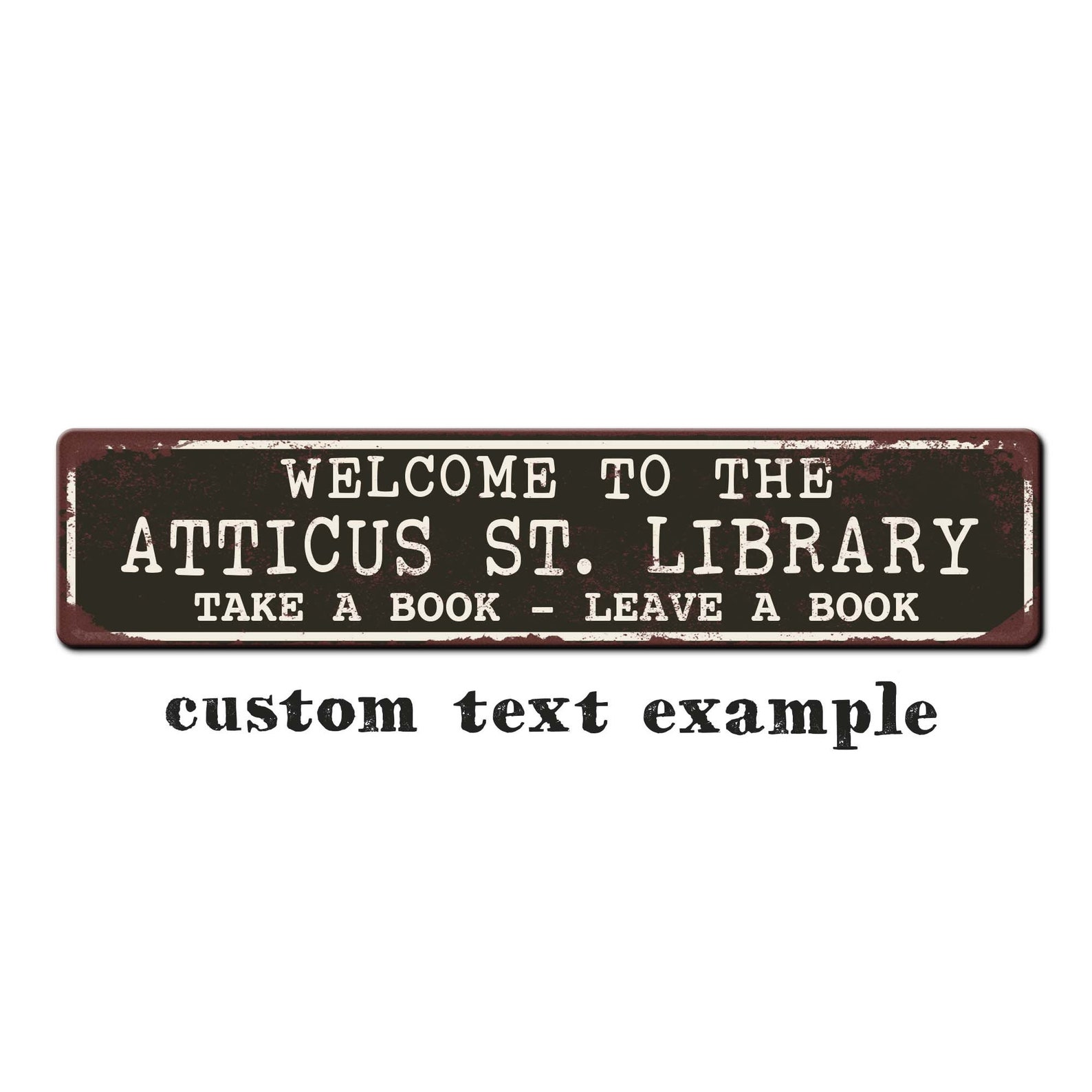 Custom Text Library Sign Personalized Reading Community - Etsy