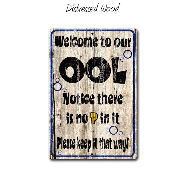 Funny Pool Signs - Etsy