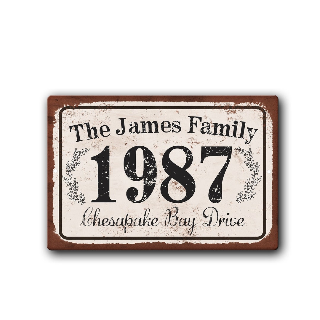 Personalized Family Home Address Sign Rustic Styling, Cottage Home ...