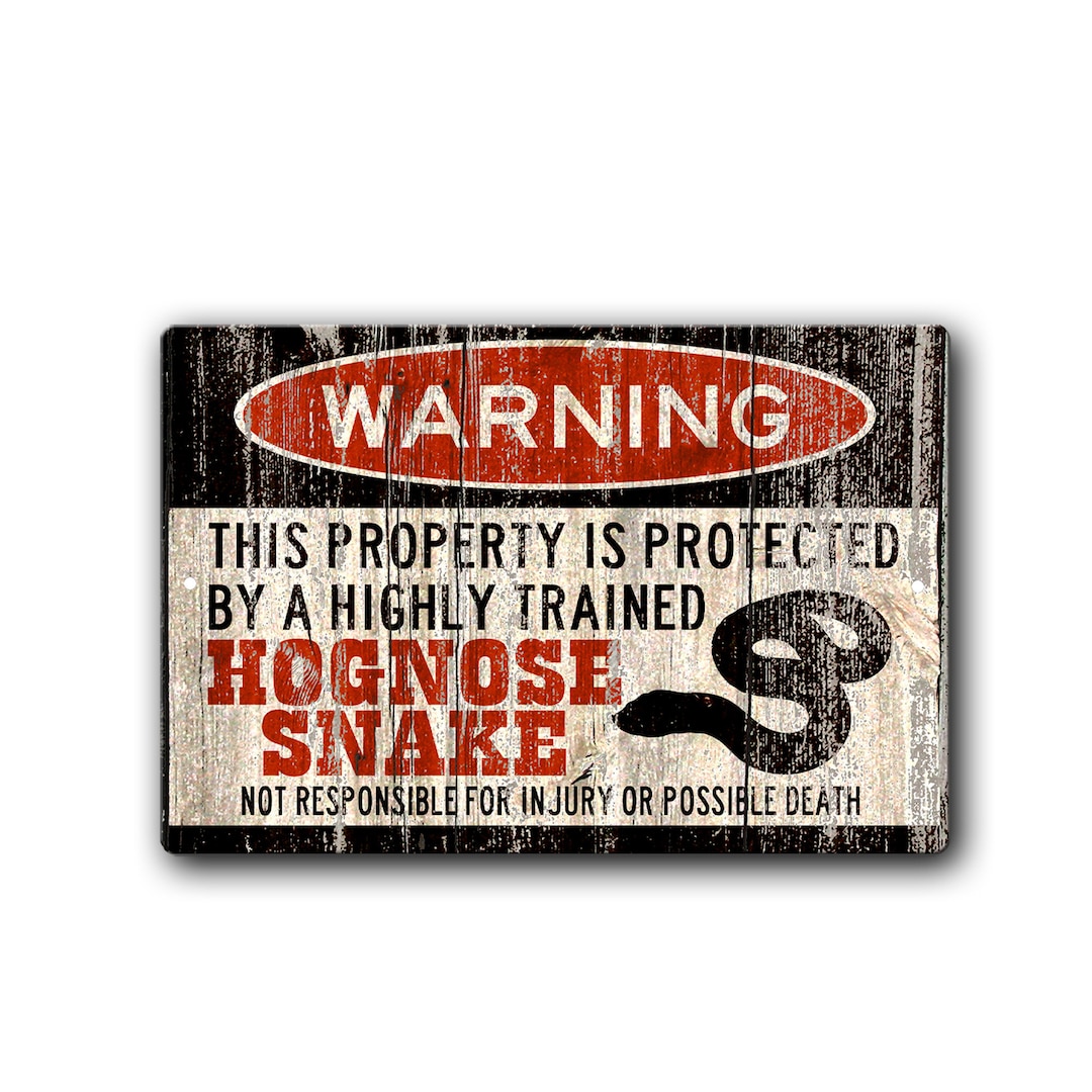 Hognose Snake Funny Warning Sign - Snake Room Sign - Hognose Enclosure ...