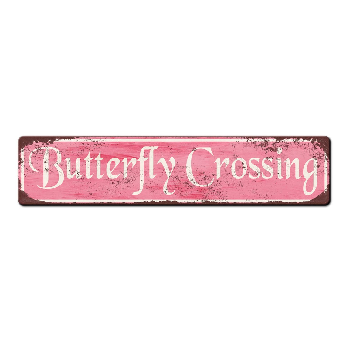 Butterfly Crossing Rustic Styled Metal Sign Pollinator - Etsy