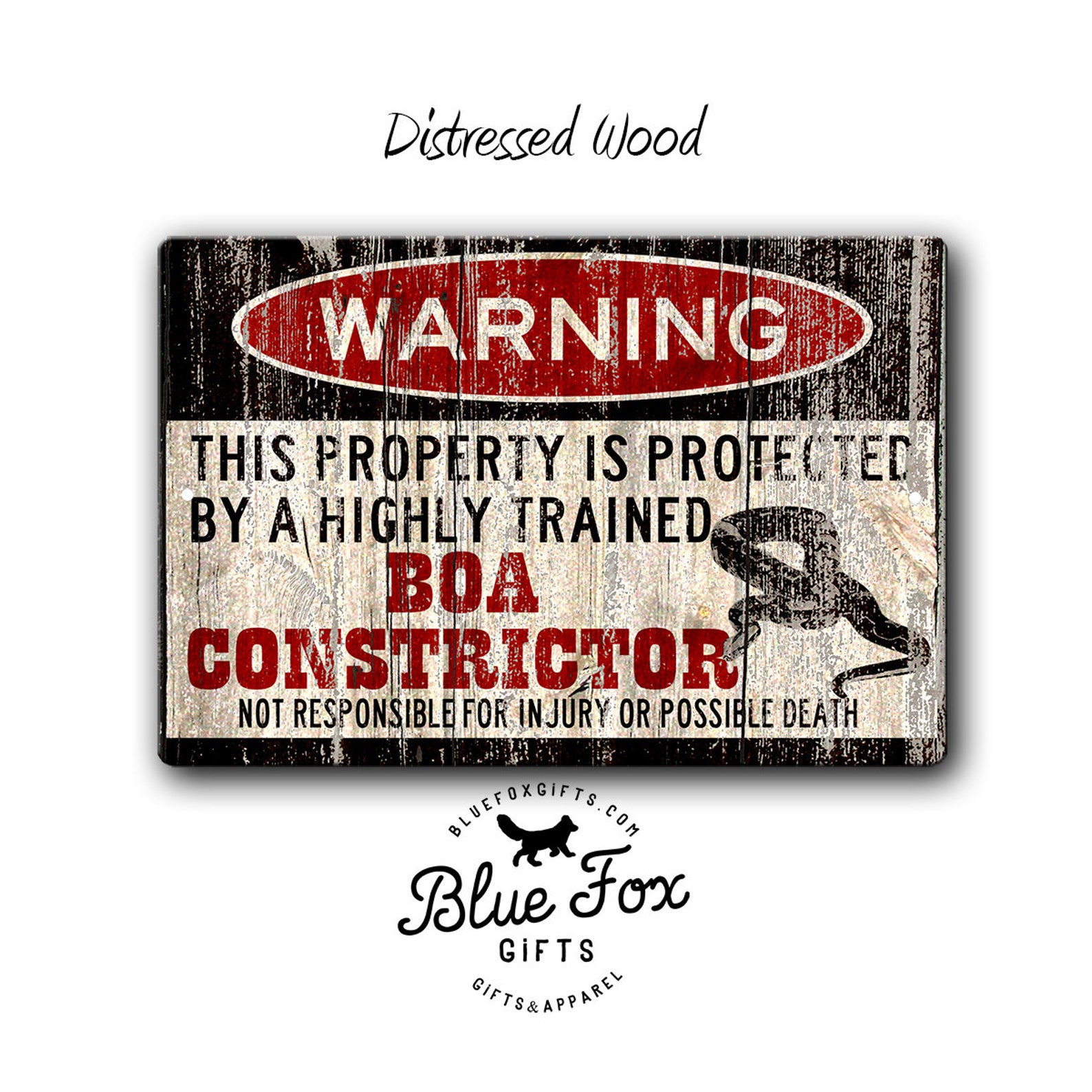 Boa Constrictor Signfunny Metal Signsboa Accessoriessnake - Etsy