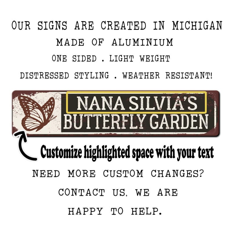 Personalized Butterfly Garden Metal Sign - Etsy