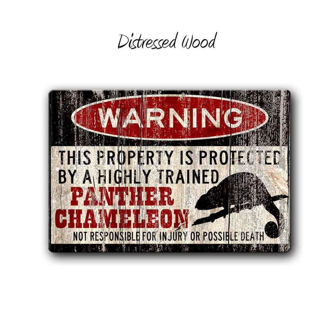 Panther Chameleon Sign,funny Metal Signs,chameleon Gift,chameleon ...