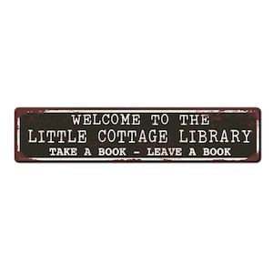 Cottage Library Sign - Reading Community Share Library Sign - Outdoor ...