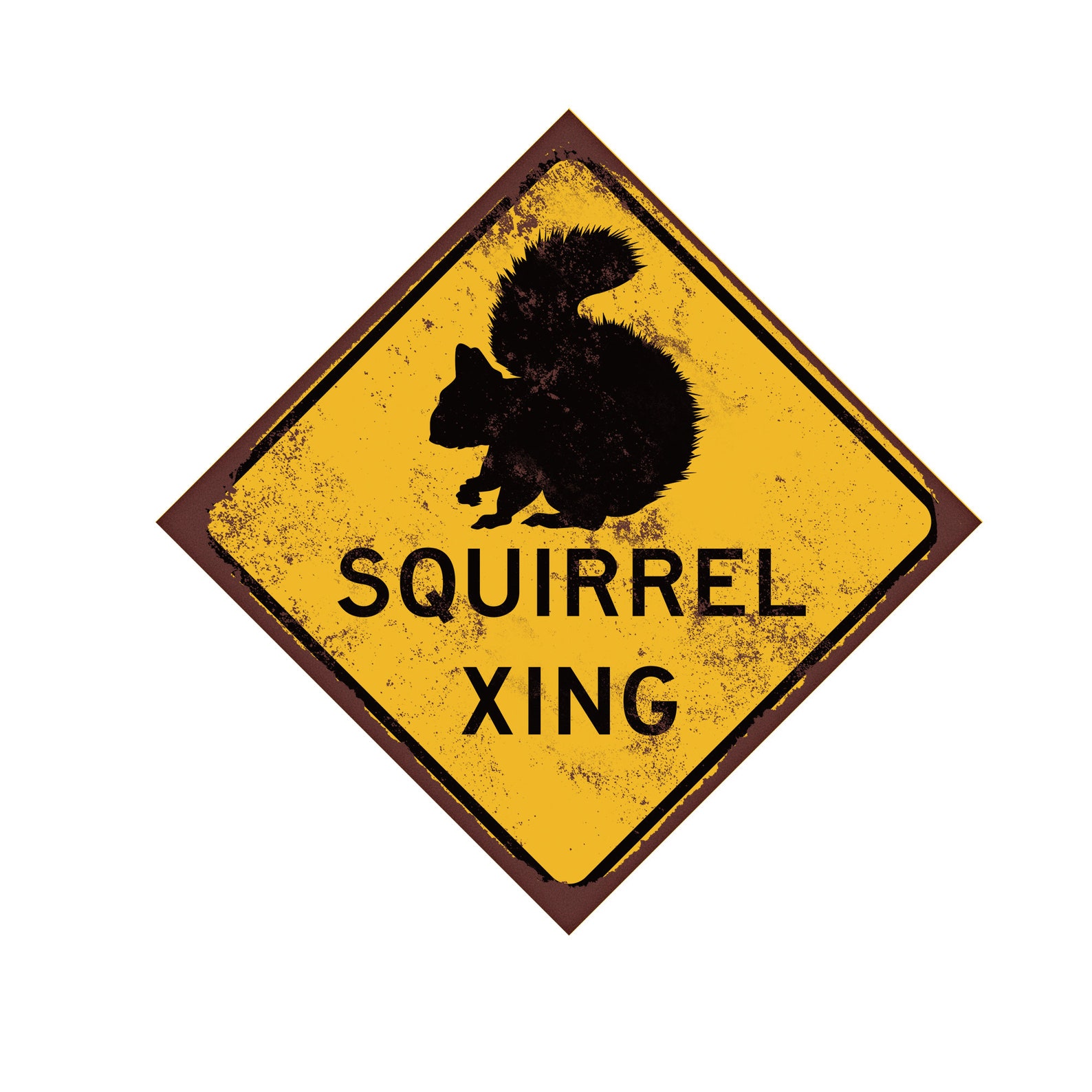 Squirrel Crossing Caution Sign Funny Backyard Squirrel Sign - Etsy