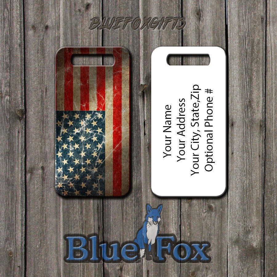 American Flag Bag Tag USA Luggage Tagpatriotic Aged Flag - Etsy