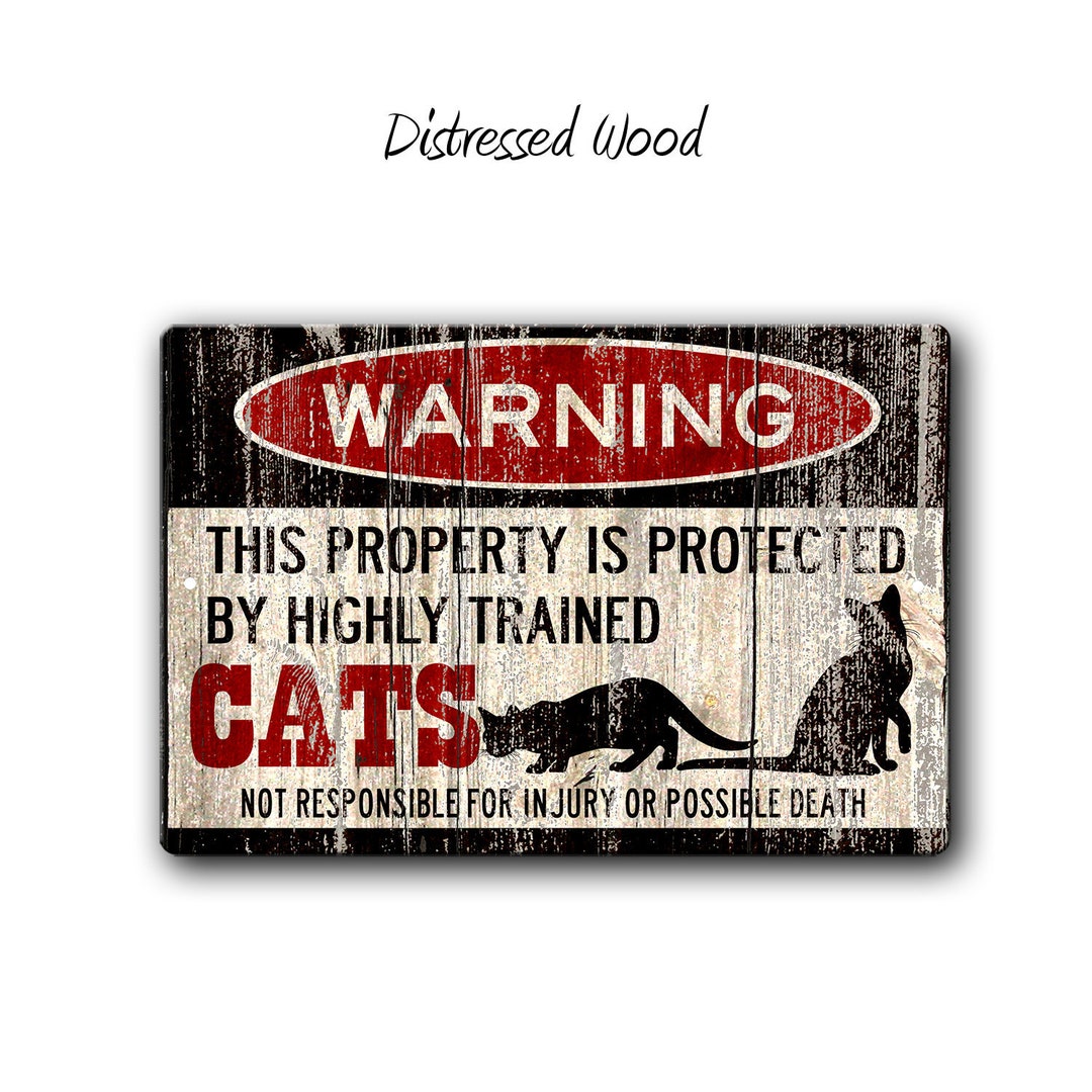 Cat Sign,funny Metal Signs,cat Warning Sign,cat Lady Sign,warning Sign ...